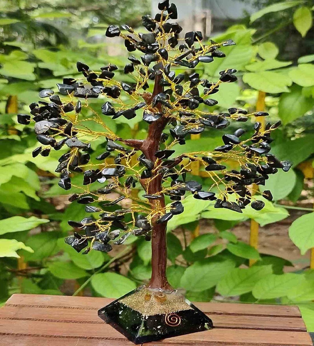 Buy Black Quartz Stone Fortune Crystal Tree Showpiece by Muren Online ...