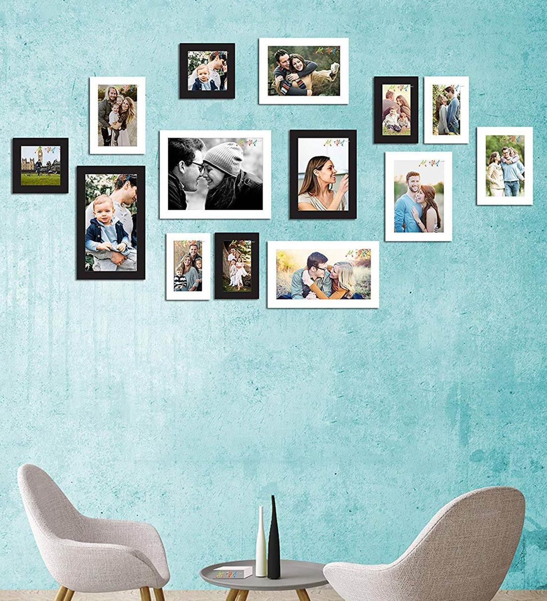 Buy Black Wood Collage Photoframes - Set 14 Online - Collage Photo ...