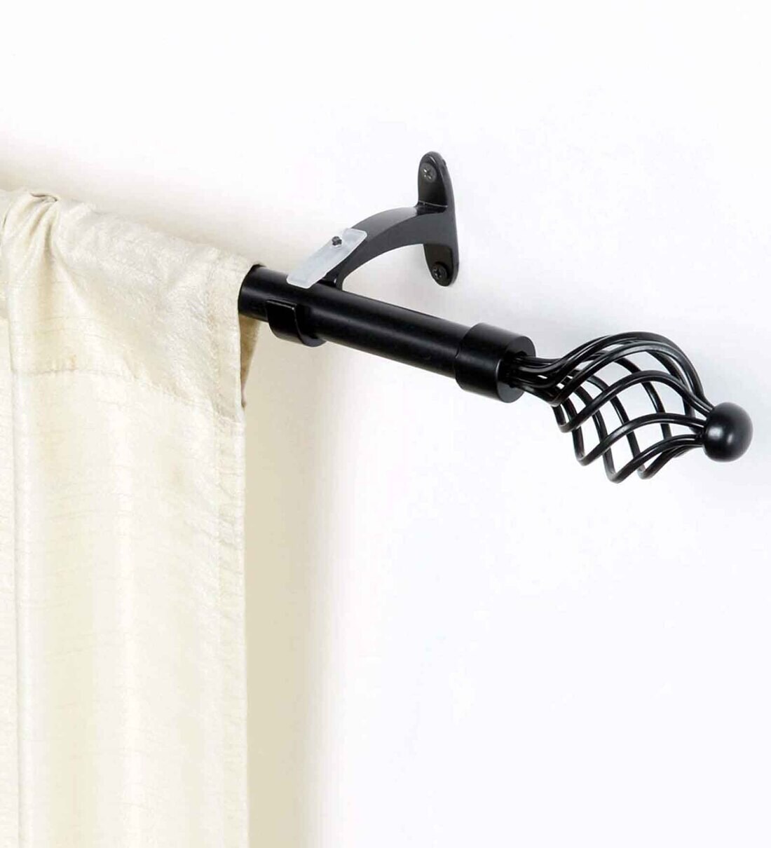 Buy Black Swirl Iron Expandable 2 Curtain Rod with Accessories ( 36 to ...