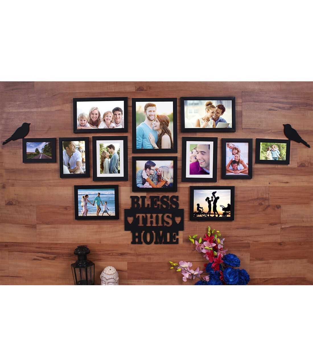Buy Black Solid Wood Set Of 13 Collage Photo Frames at 8% OFF by Art ...