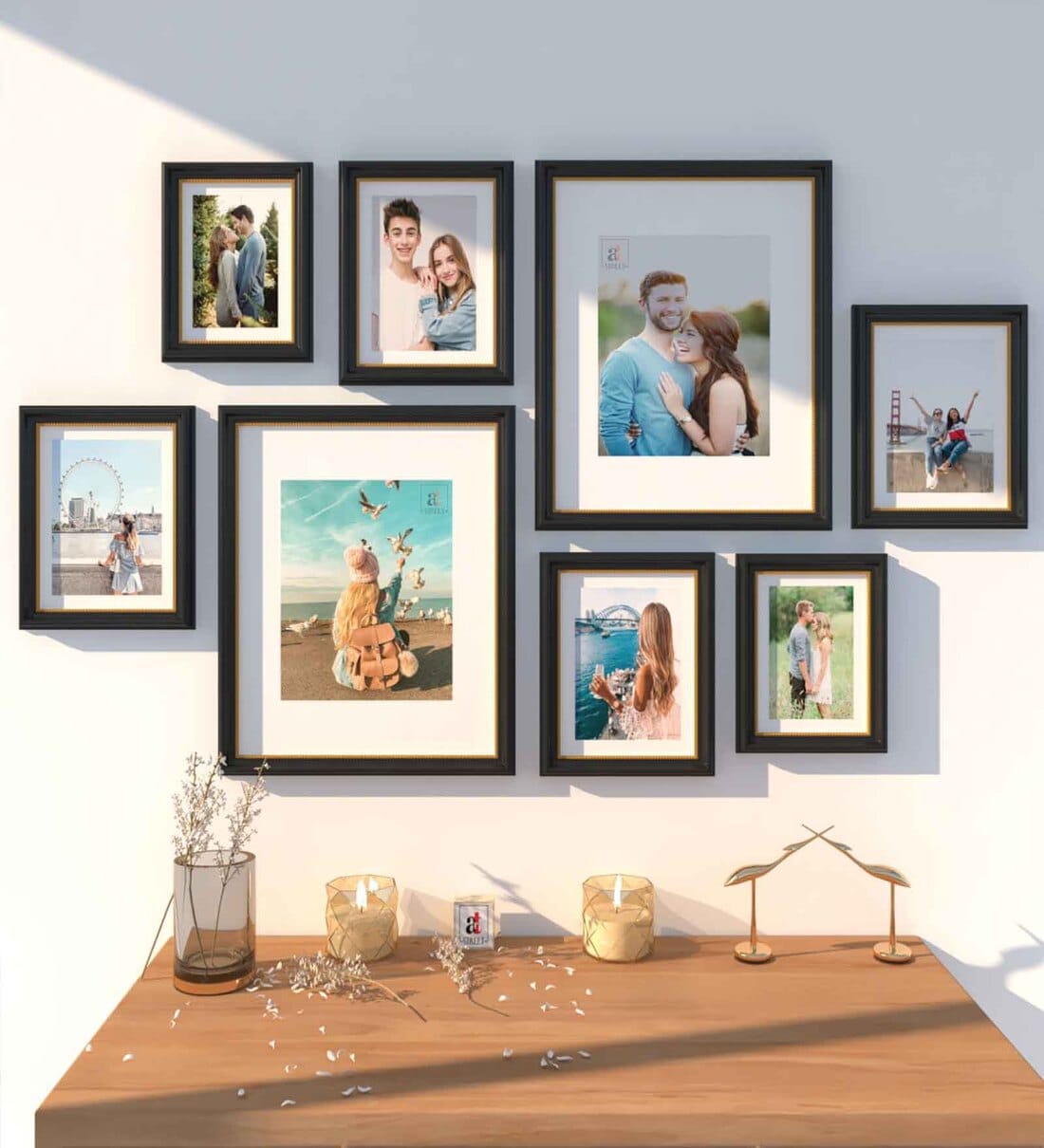 Buy Black Synthetic Wood Merry Set Of 8 Collage Photo Frames Online ...