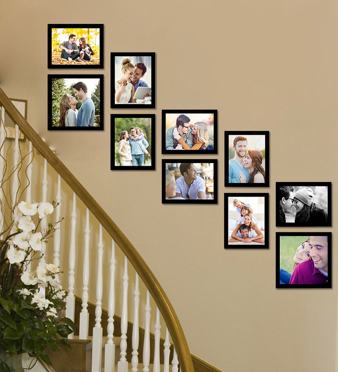Buy Black Solid Wood Alison Set Of 10 Collage Photo Frames Online ...