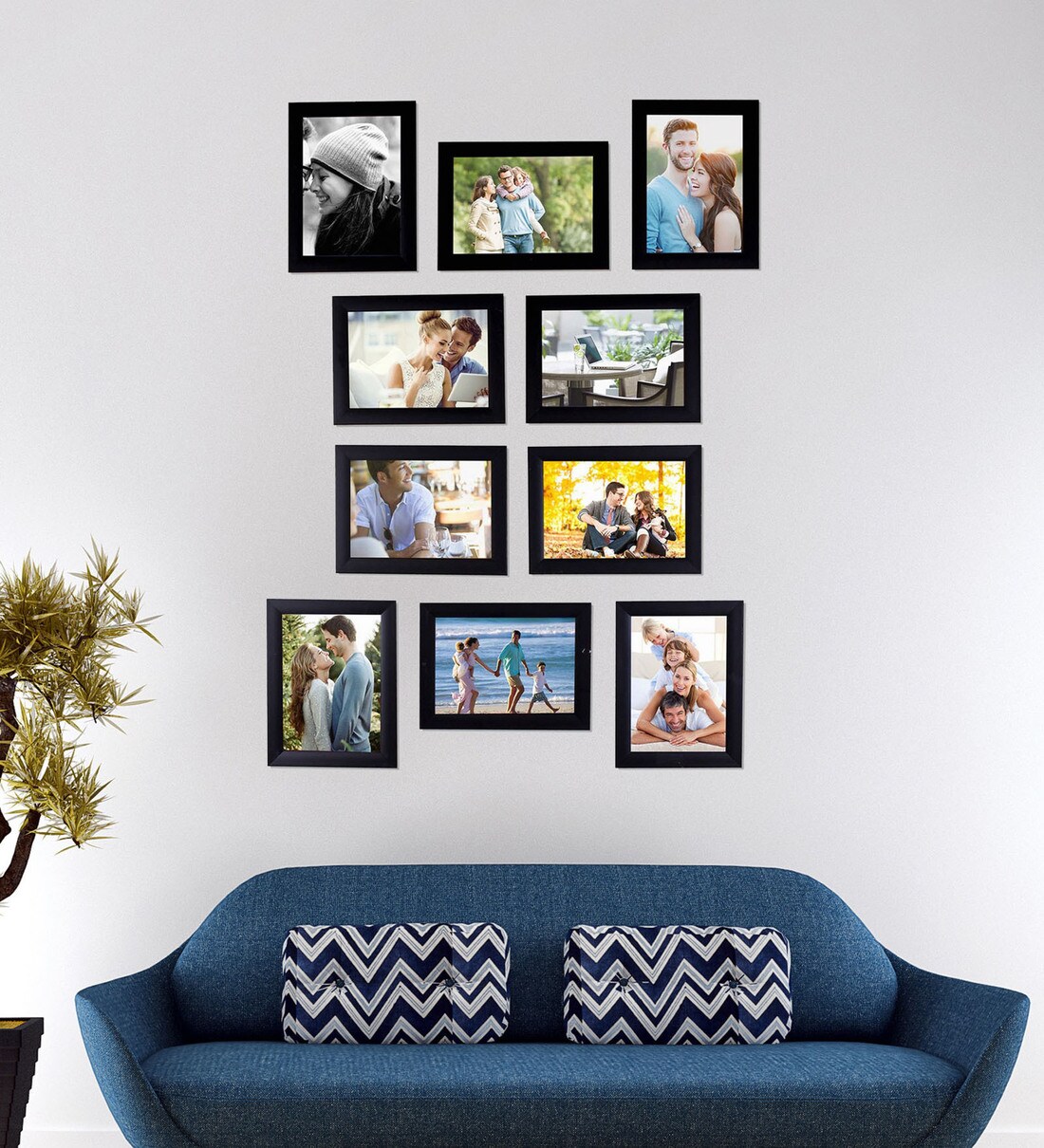 Buy Black Wood Collage Photo Frames - Set of 10 by Art Street at 30% ...