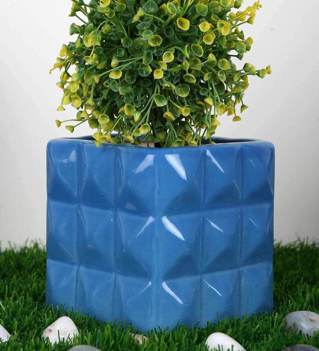 Buy Blue Ceramic Diamond Box Planter at 42% OFF by Justoriginals ...