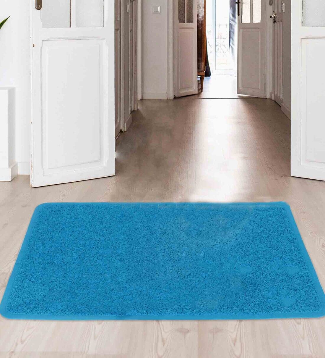 Buy Blue PVC Solid 24 X 16 Inches AntiSkid Bath Mat by The Quirk Box at ...