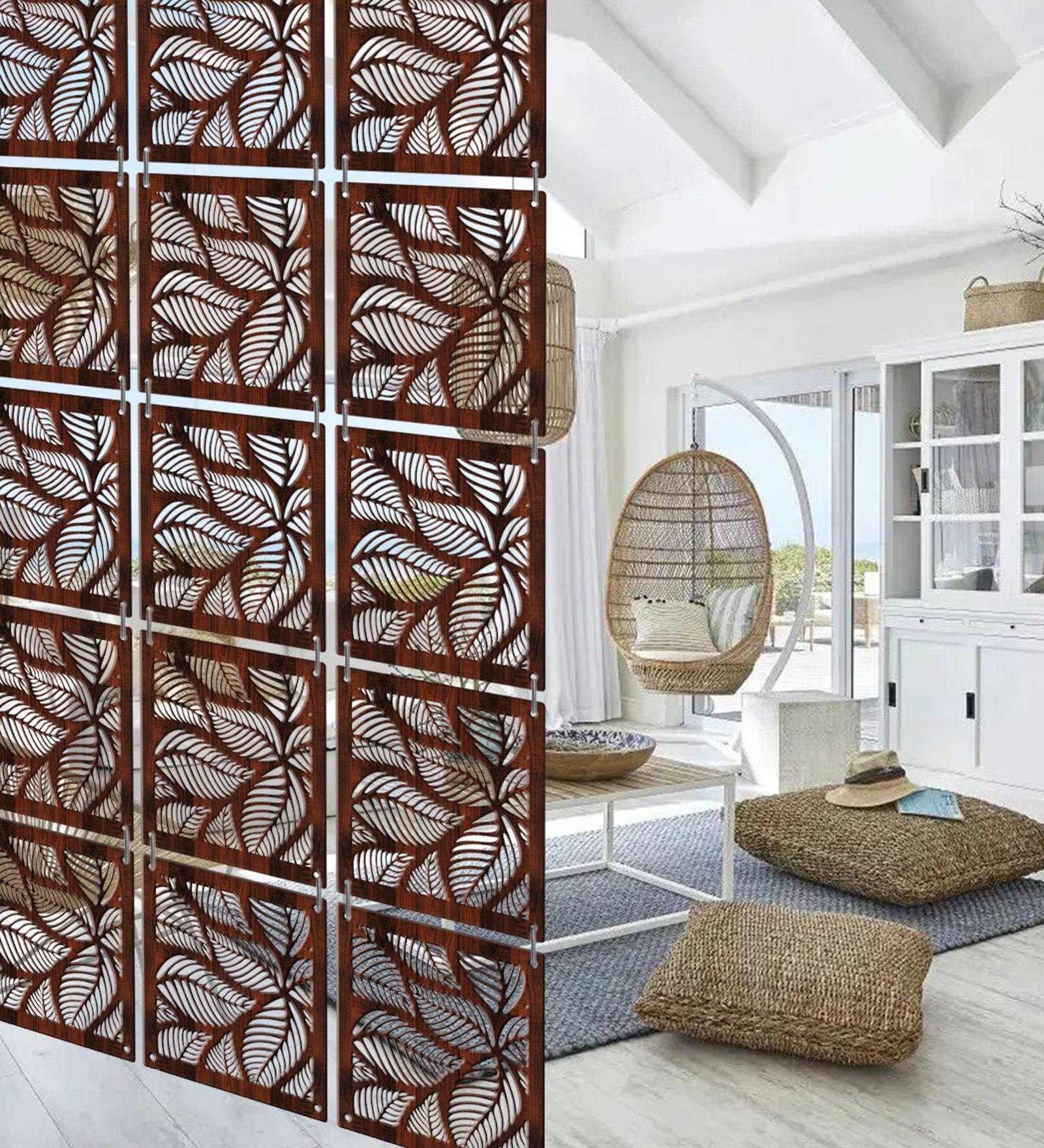 Buy Brown Engineered Wood Wall Hanging Room Divider Panel By Olive Tree ...