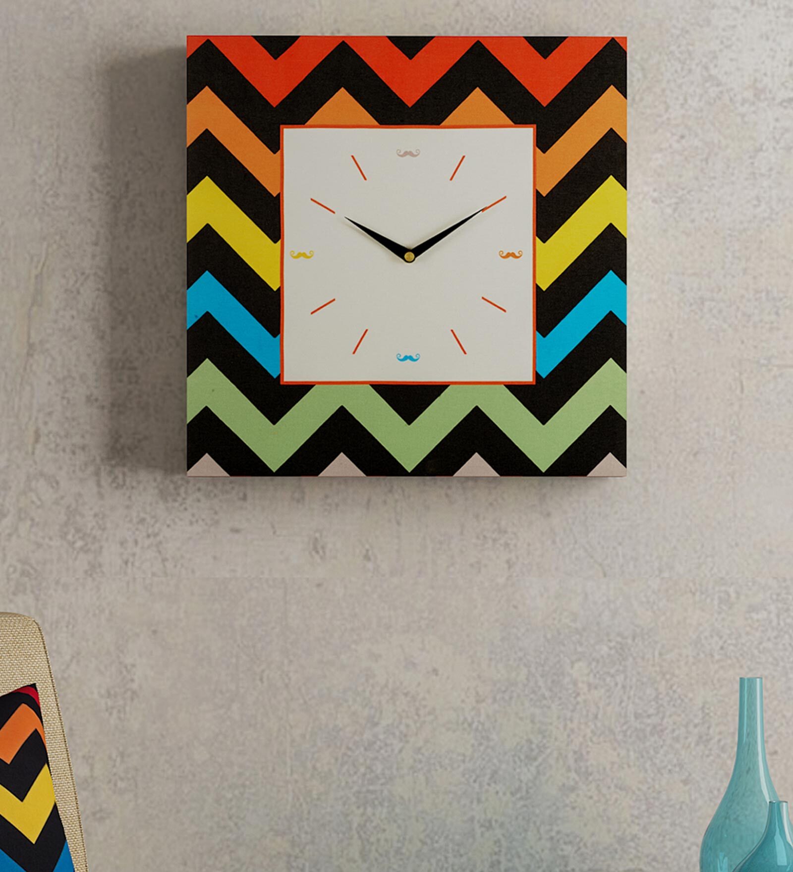 Buy Black MDF Framed Analog Wall Clock by SEJ by Nisha Gupta Online ...