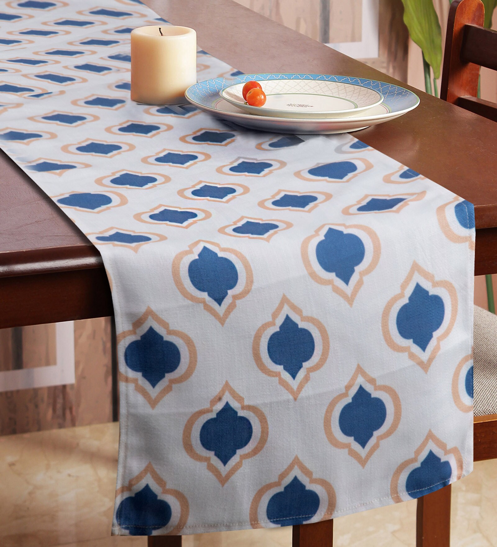 Buy Blue Cotton Table Runner 71 Inches x 15 Inches by Houzzcode at 82% ...