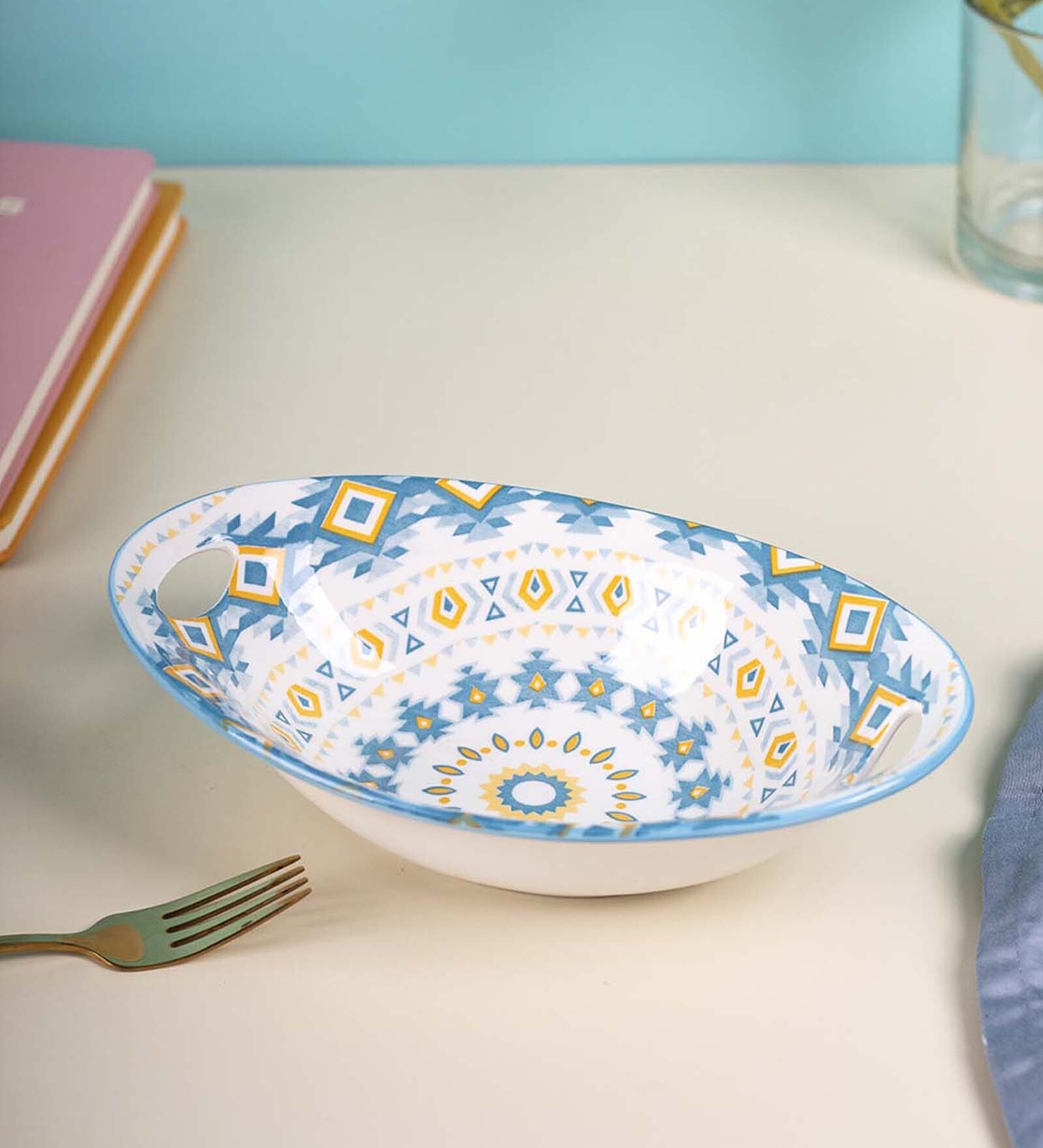 Buy Blue Fancy Serving Platter By Market99 at 69% OFF by Market 99 ...