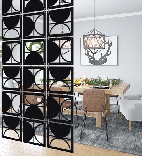 Buy Walnut Engineered Wood Set of 12 Hanging Room Divider by Random ...