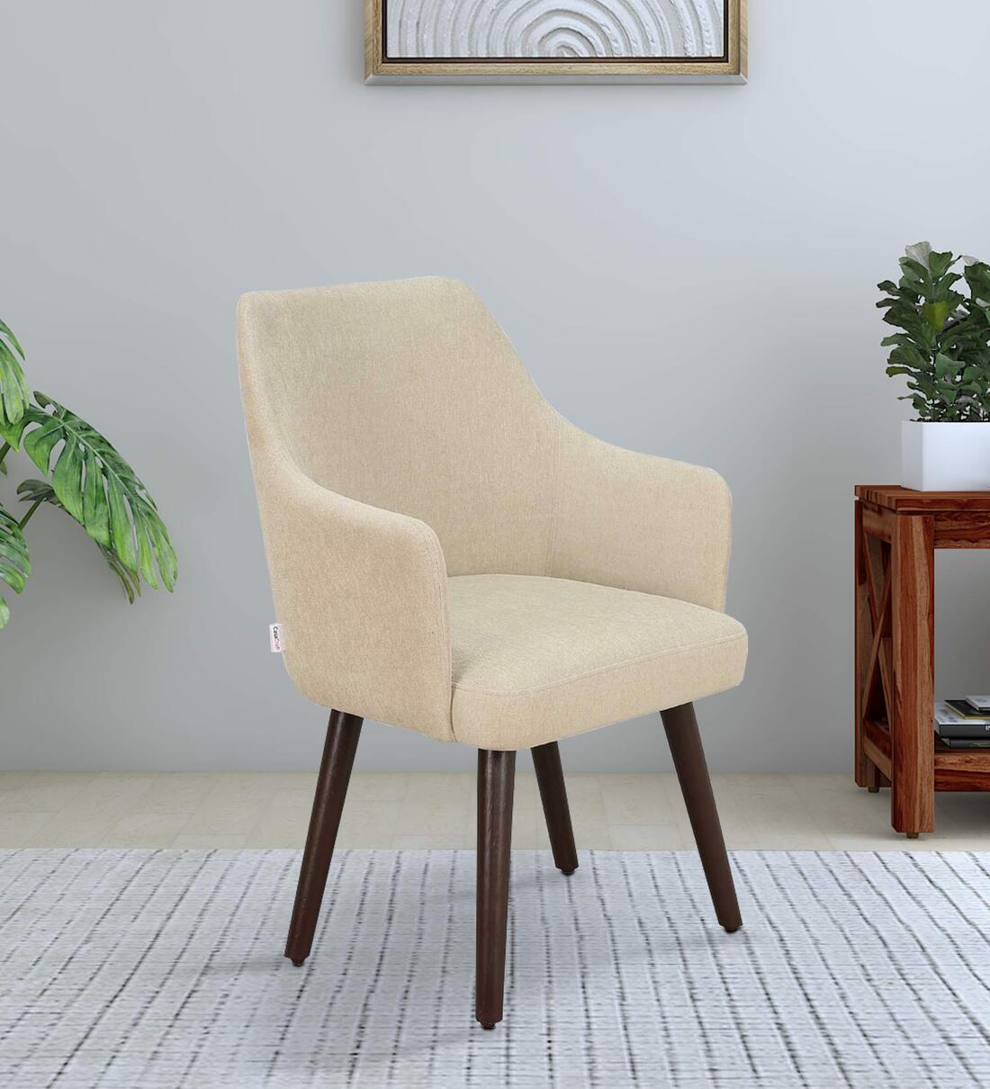 Buy Bolivar Fabric Dining Chair In Beige Colour Online - Contemporary ...