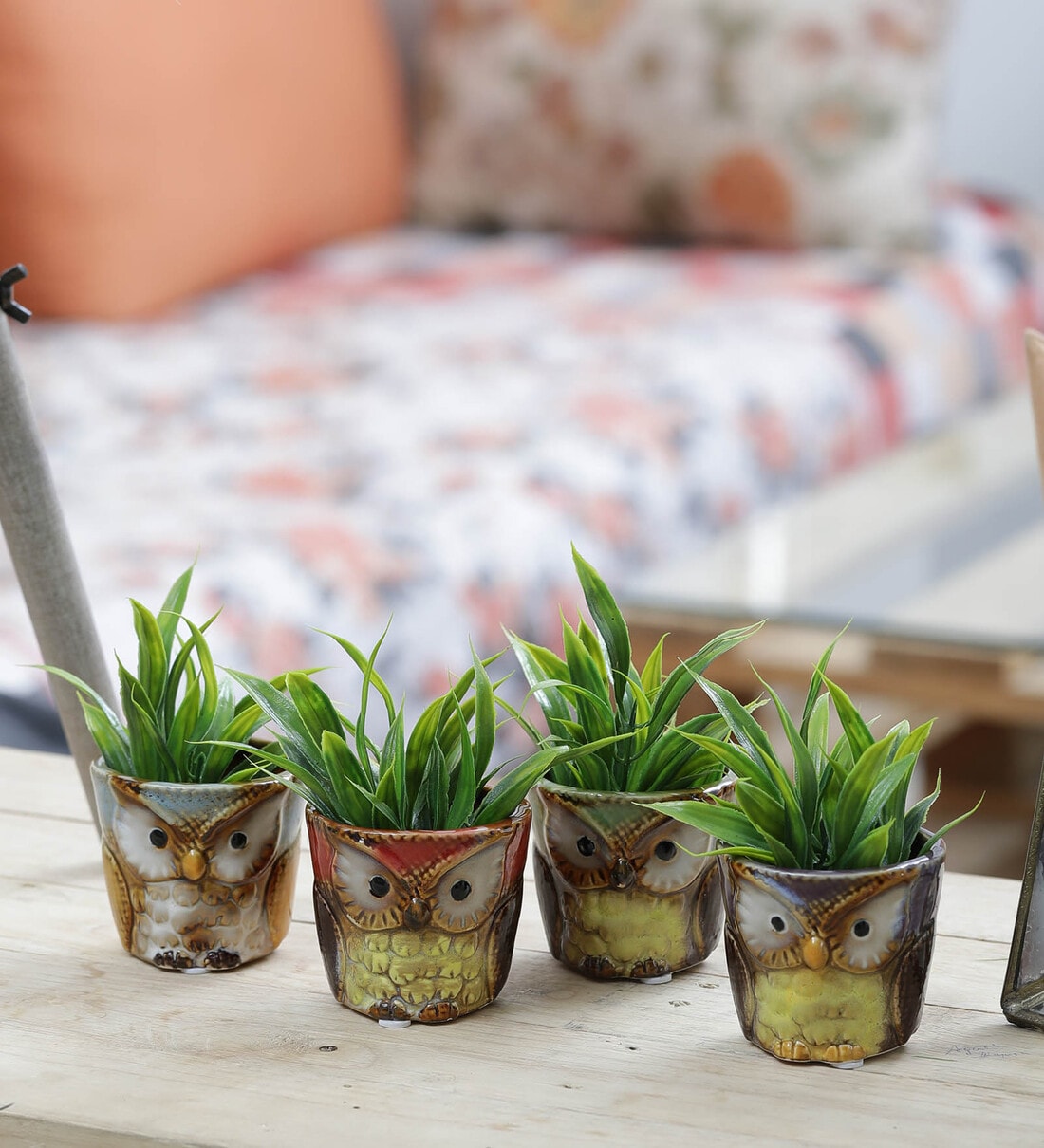Buy Brown Ceramic Hoot-Hoot Desk Pot Planters, Set 4 at 51% OFF by ...