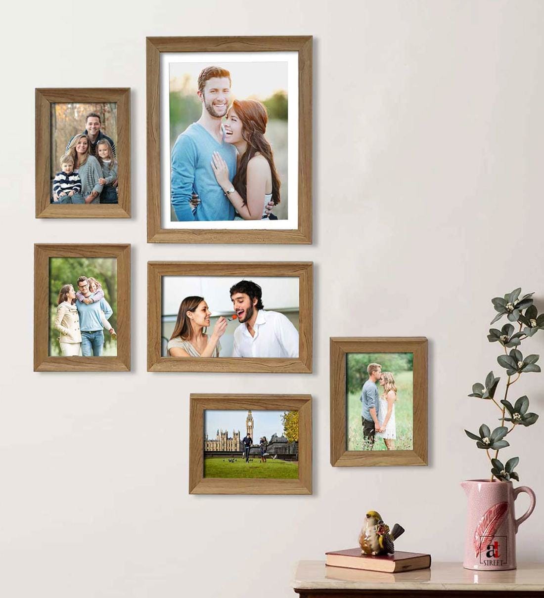 Buy Brown Polyresin Individual Naomi Set Of 6 Collage Photo Frames at 8 ...