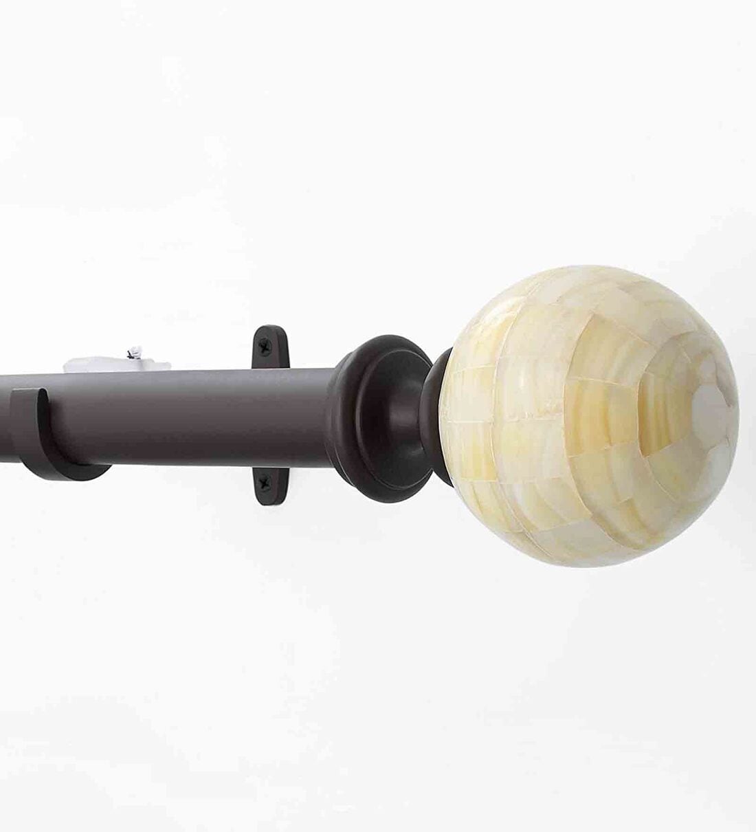 Buy Brown Matte 52 Inch expandable to 144 Inch Iron Curtain Rod with ...