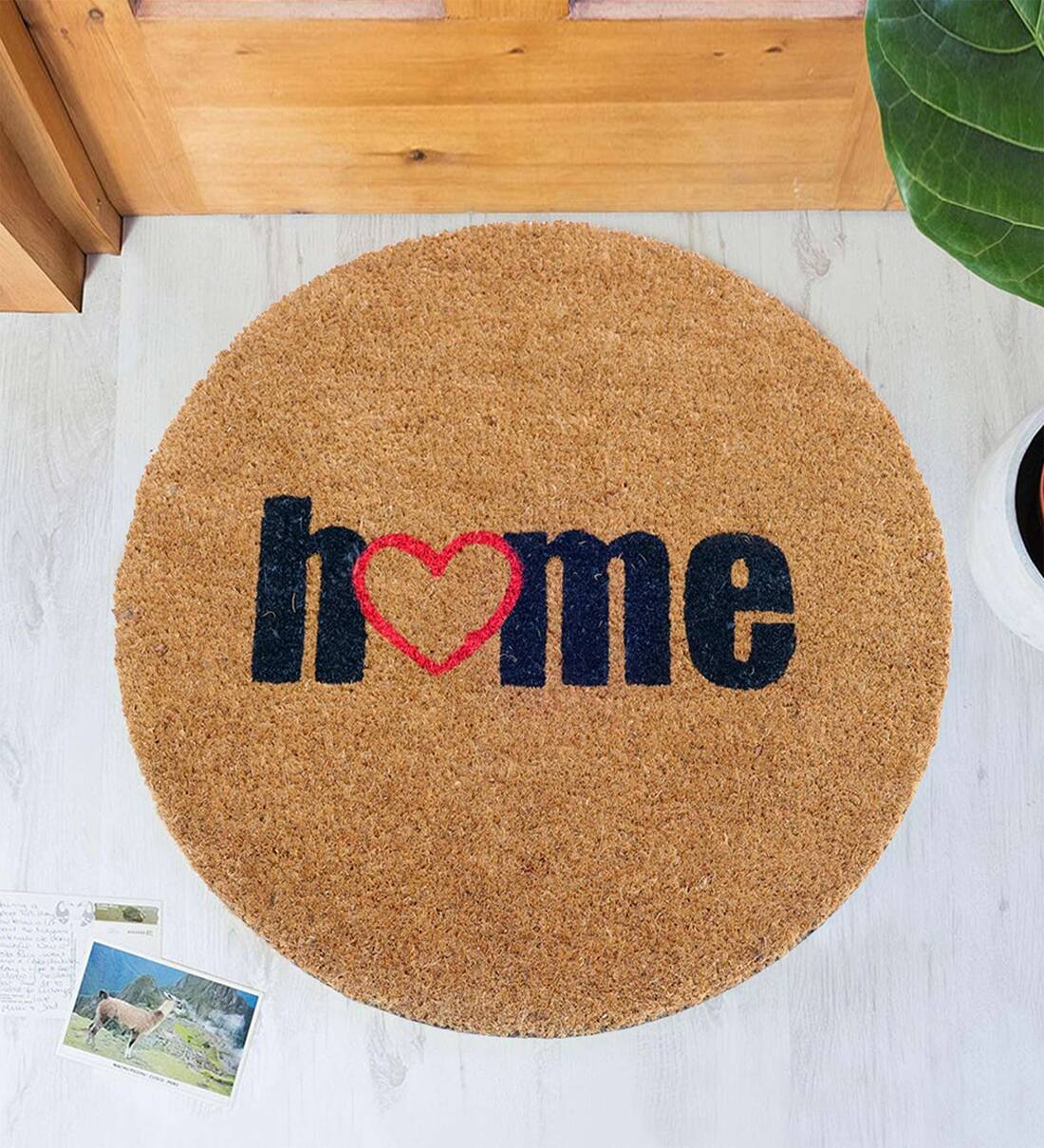 Buy Brown Slogan Coir 24x24 Inches Antiskid Door Mat By Onlymat Online ...