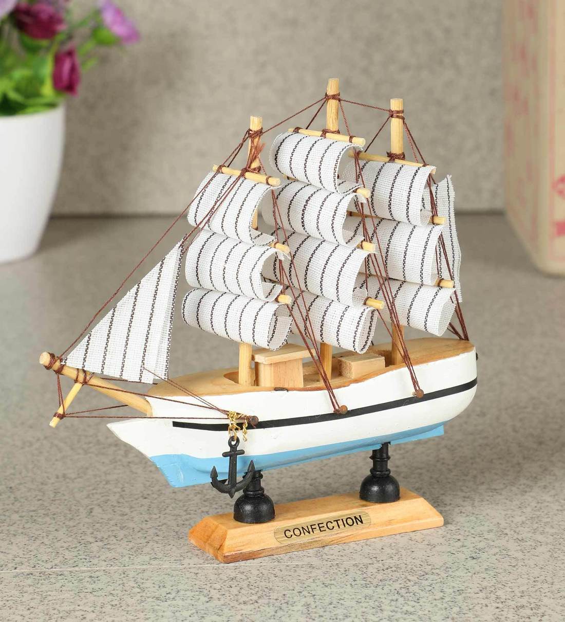 Buy Brown Wood Hand Crafted Ship Miniature Online - Nautical Decor ...