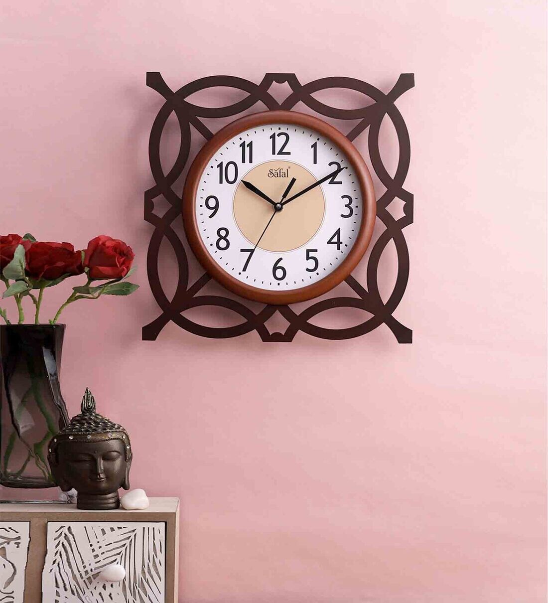 Buy Wooden Brown Silent Sweep Mechanism Wall Clock at 50% OFF by Safal ...