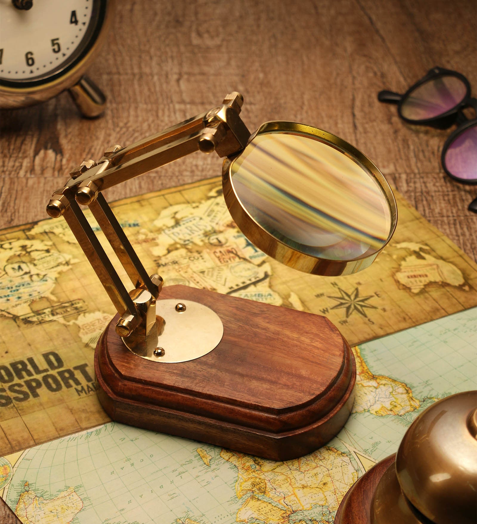 Buy Brown & Gold Table Top Magnifying Glass at 23% OFF by Exim Decor ...