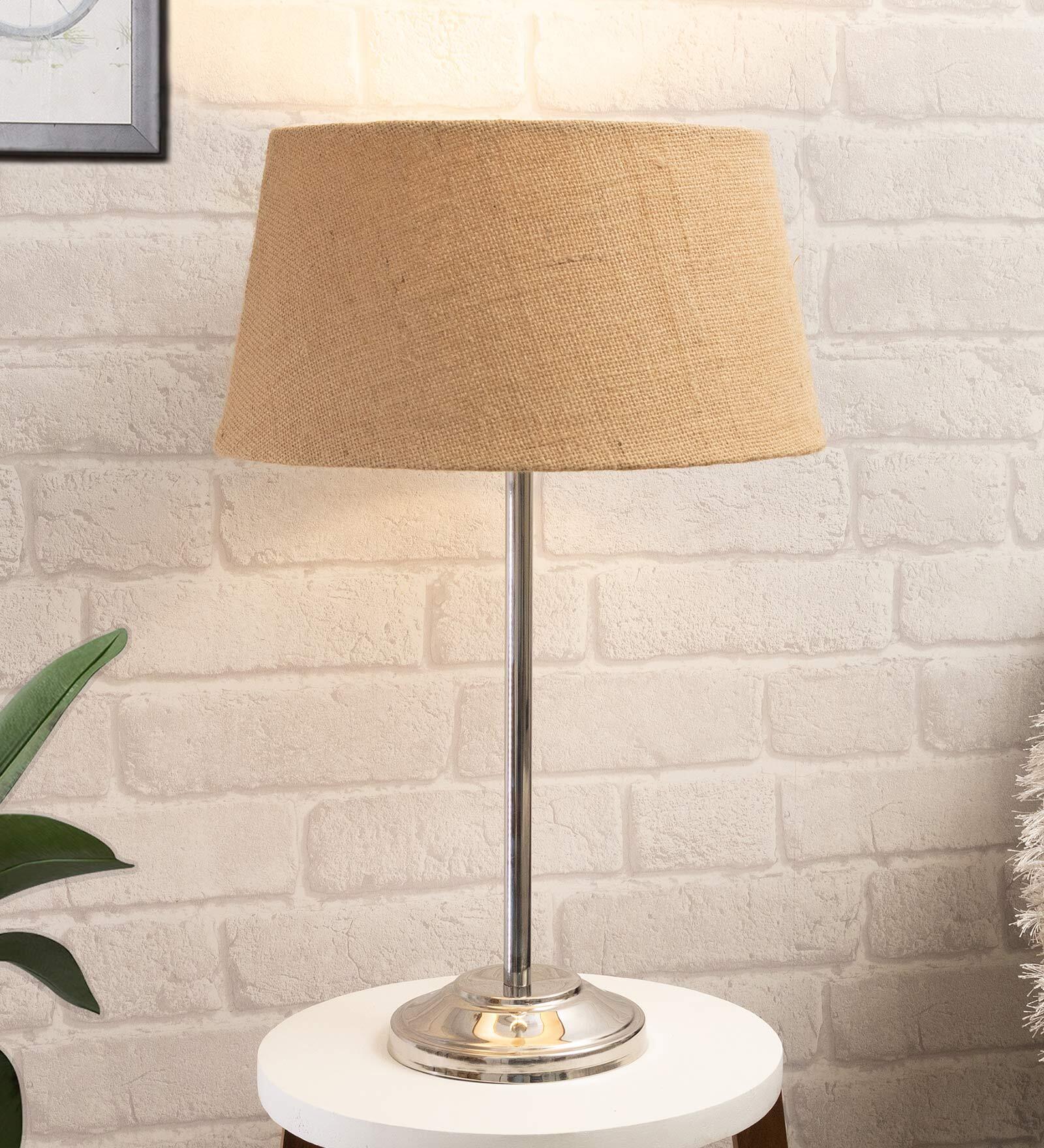 Buy Bumpy Brown Cotton Shade Night Lamp With Metal Base By Homesake ...