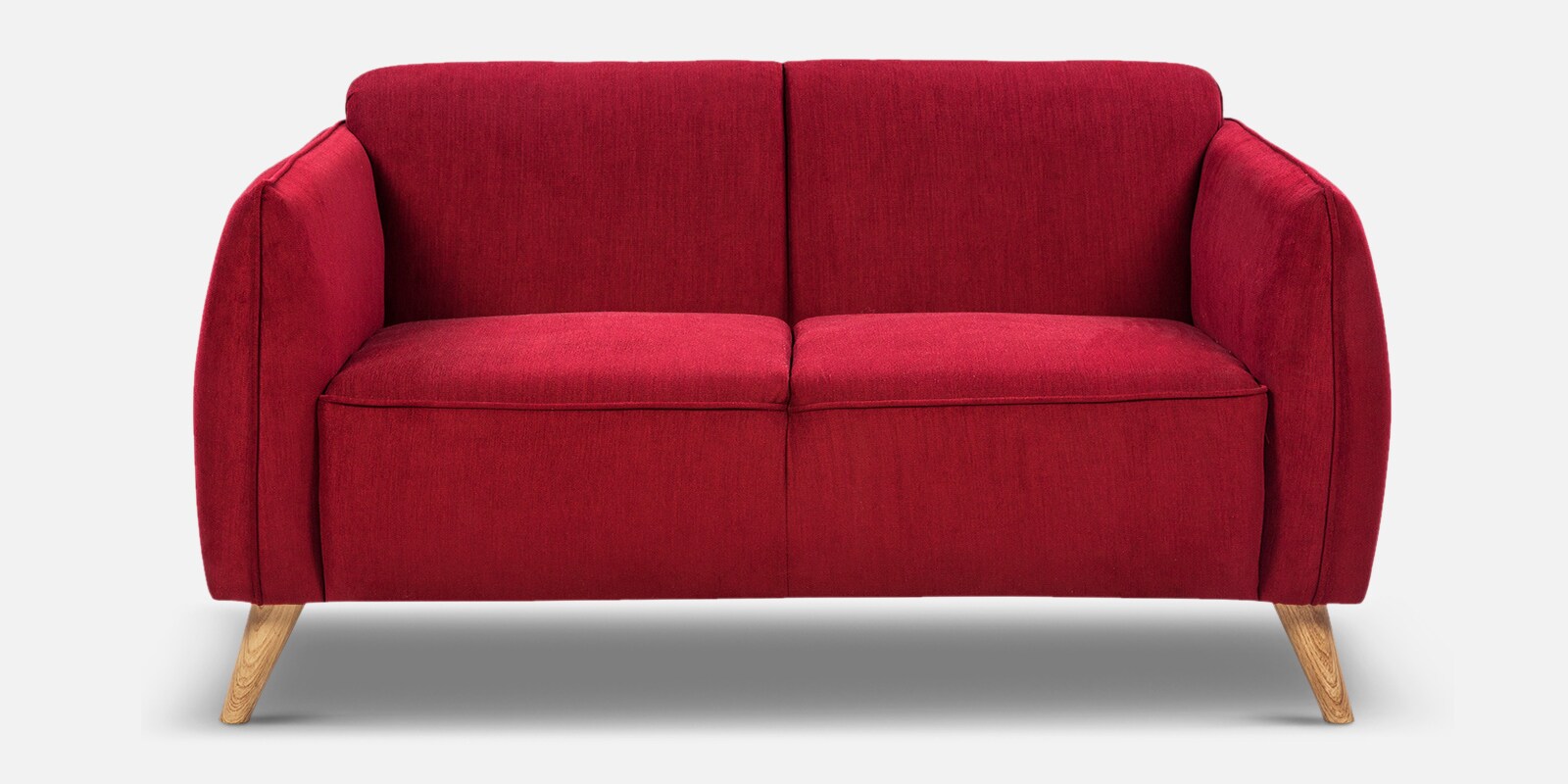 Buy Brawny Fabric 2 Seater Sofa in Maroon Colour Online - Mid-Century ...
