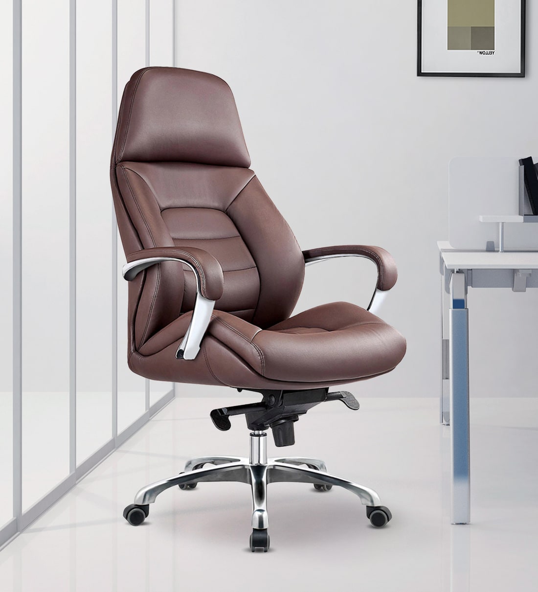 Buy Buff Executive Chair in Brown Colour by Oblique Online - Executive ...