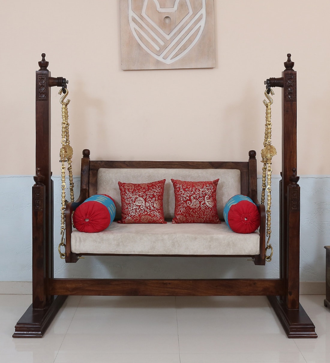 Buy Buji Solid Wood Swing in Walnut Colour Online - Swings - Swings ...