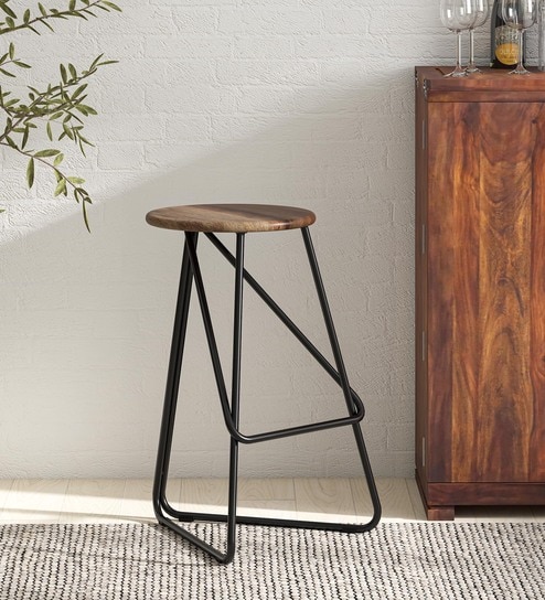 Buy Buckley Metal Bar Stool In Black Colour Online - Eclectic Bar ...
