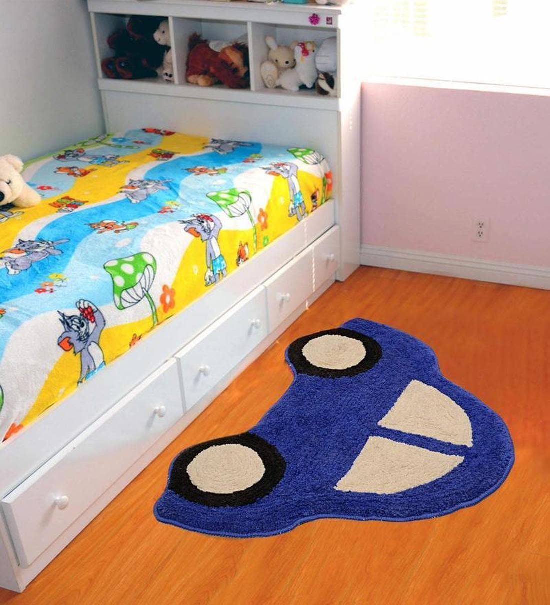 Buy Blue Abstract Microfibre 18 x 28 Inches Kids Floor Mat by Saral ...