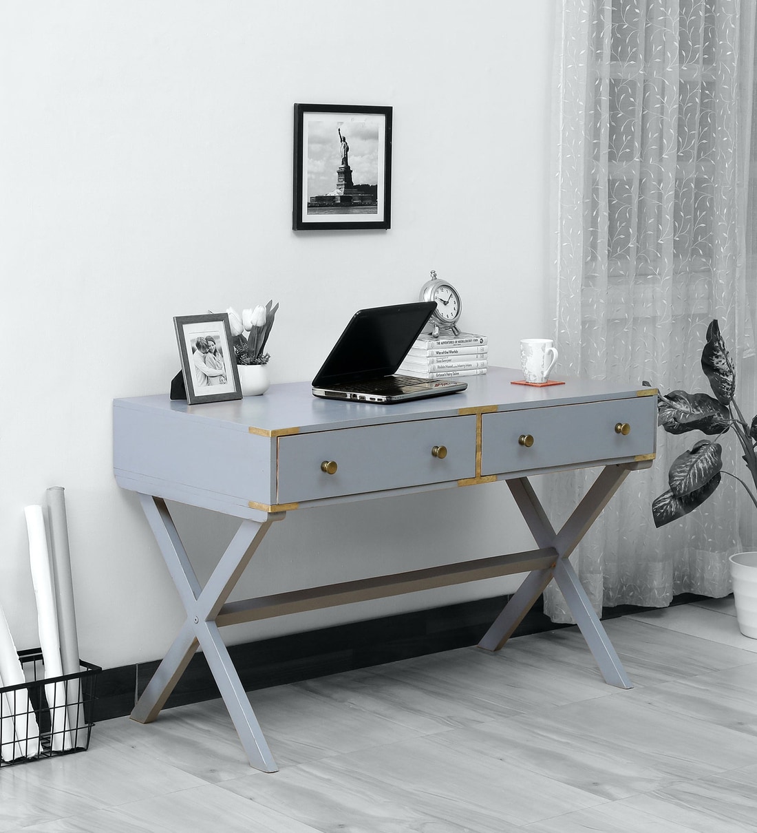 Buy Cardin Solid Wood Study Table In Distress Finish at 3% OFF by ...