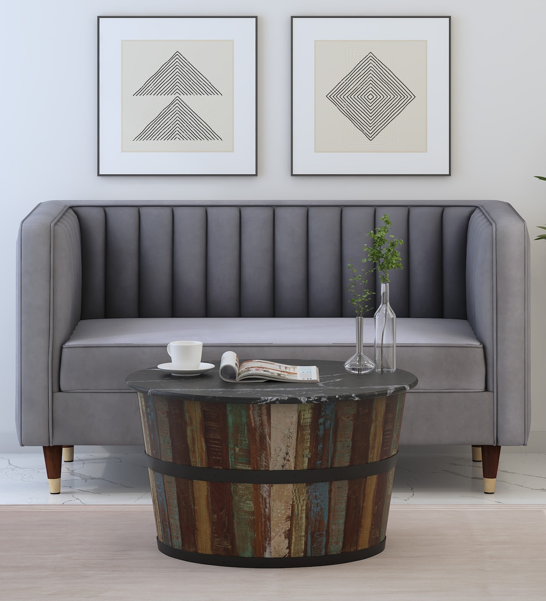 Buy Carvel Solid Wood Round Coffee Table In Distressed Finish at 6% OFF ...