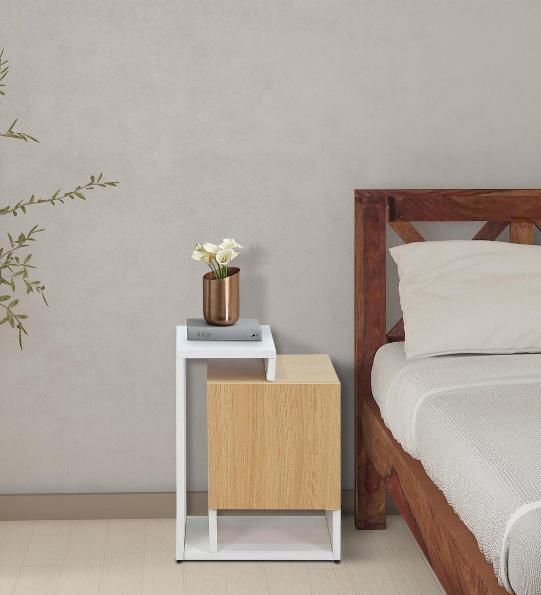 Buy Casada Bedside Table In Natural Finish With Drawer Online ...
