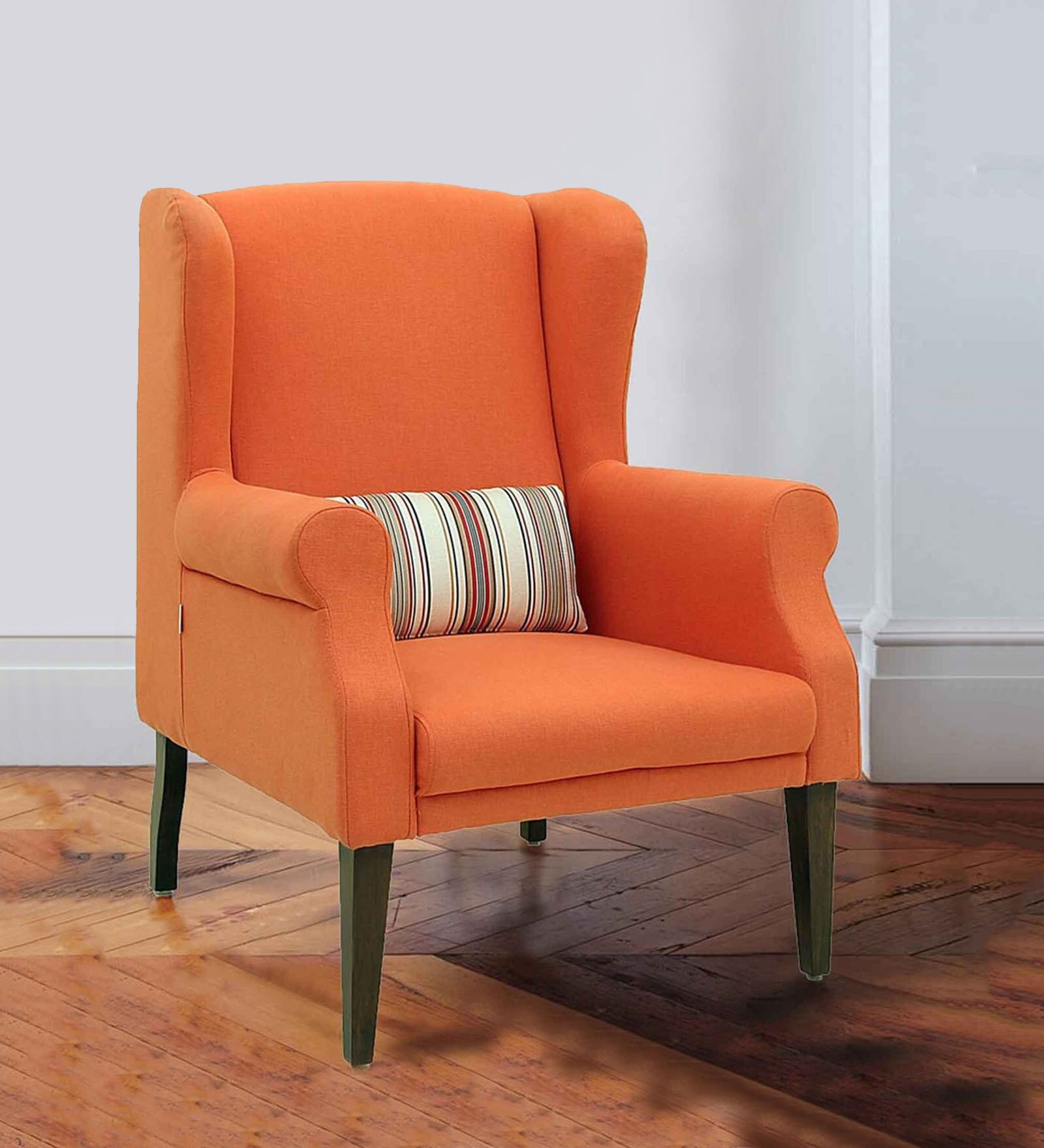 Buy Calisto Wing Chair in Rust Colour - CasaCraft Online - Wing Chairs ...