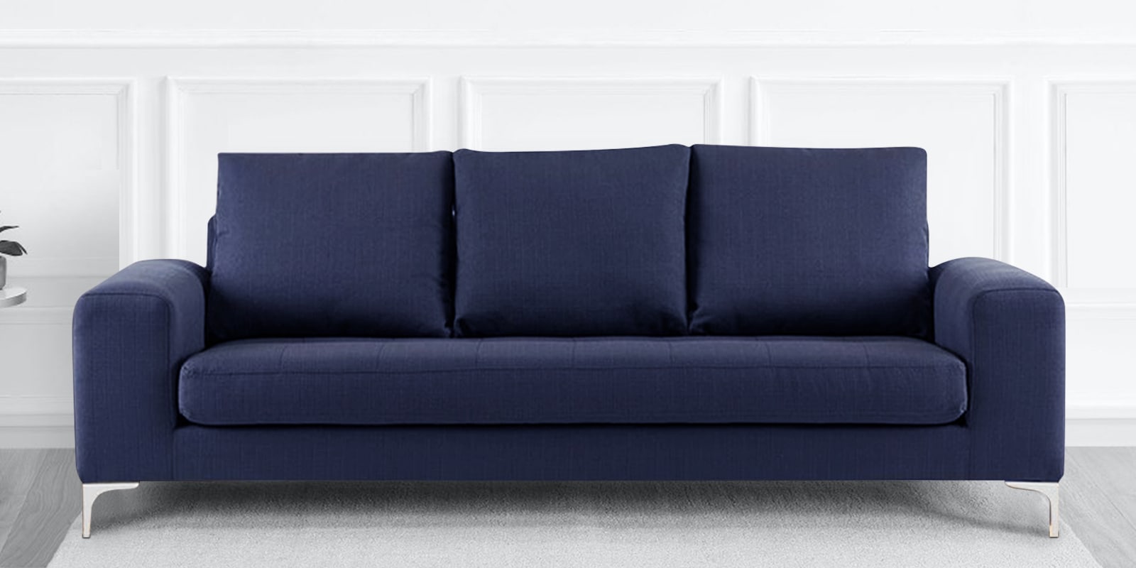 Buy Harson 3 Seater Sofa in Blue Colour at 44% OFF by Casastyle | Pepperfry