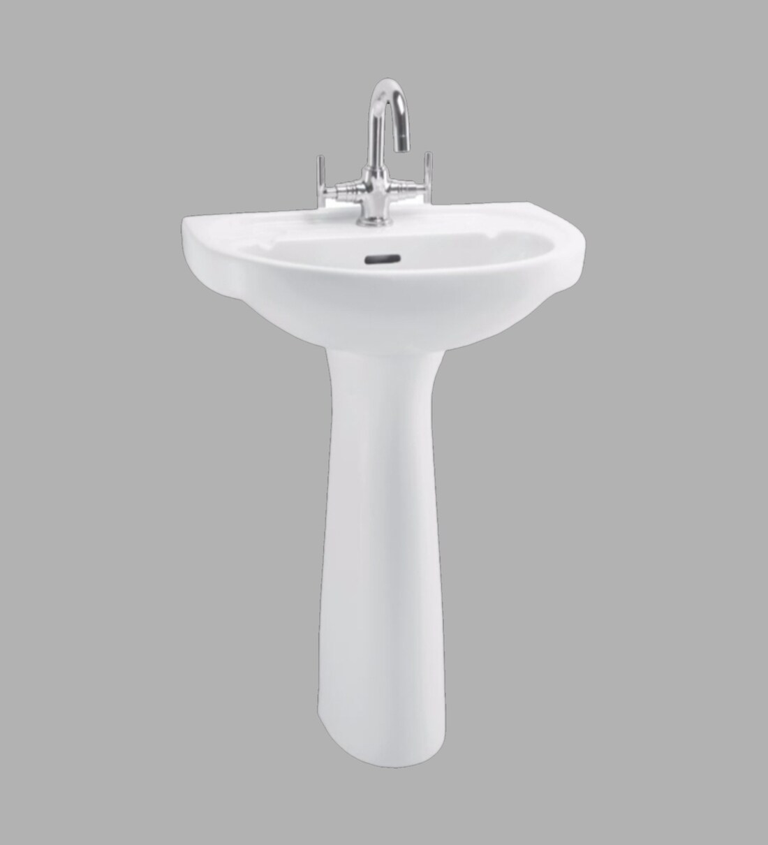Buy Ceramic U-Shape White Pedestal Wash Basin (H: 32, W: 8, D: 8 Inches ...