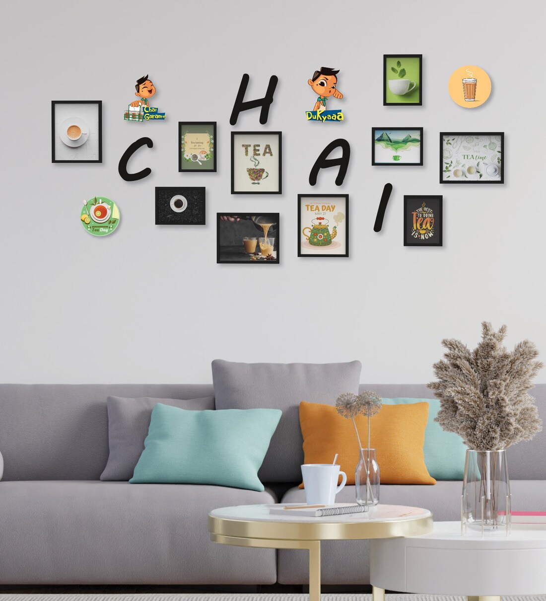 Buy Black Mdf Chai Plaque (Set Of 10) Collage Photo Frames at 64% OFF ...