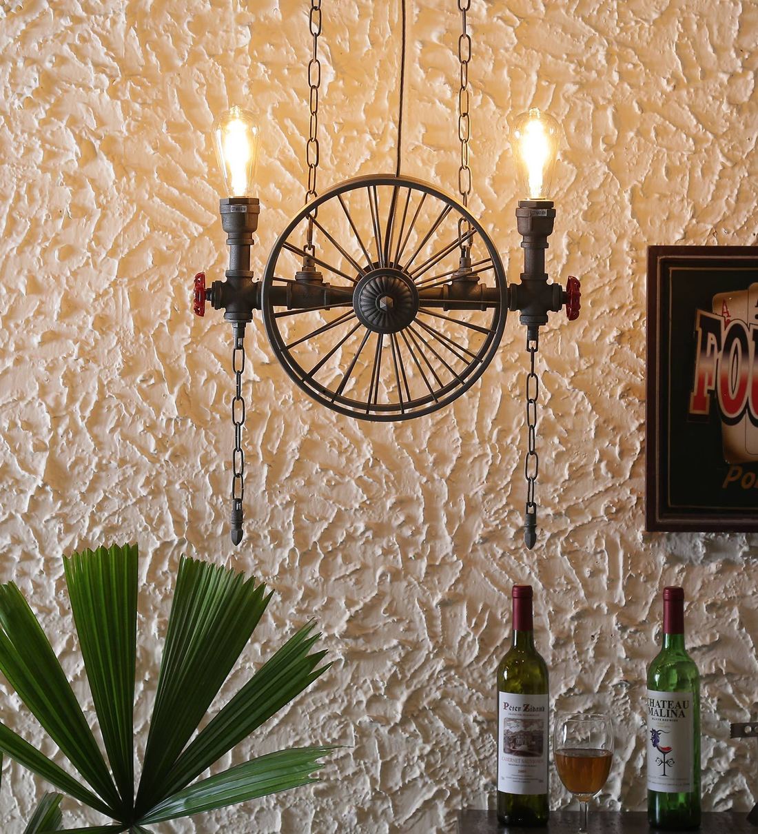 Buy Black Metal 2 Light Cluster Hanging Lights by Rustic India at 100% ...