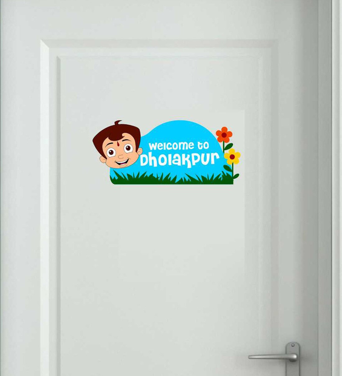 Buy Chipakk Chhota Bheem Dholakpur Door Decal Online - Wall Stickers ...