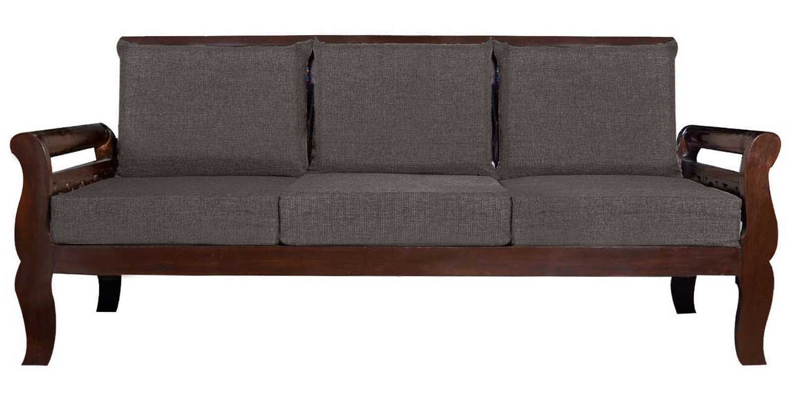 Buy Cilantro Three Seater Sofa Brown Colour by Tezerac Online - Sofa ...