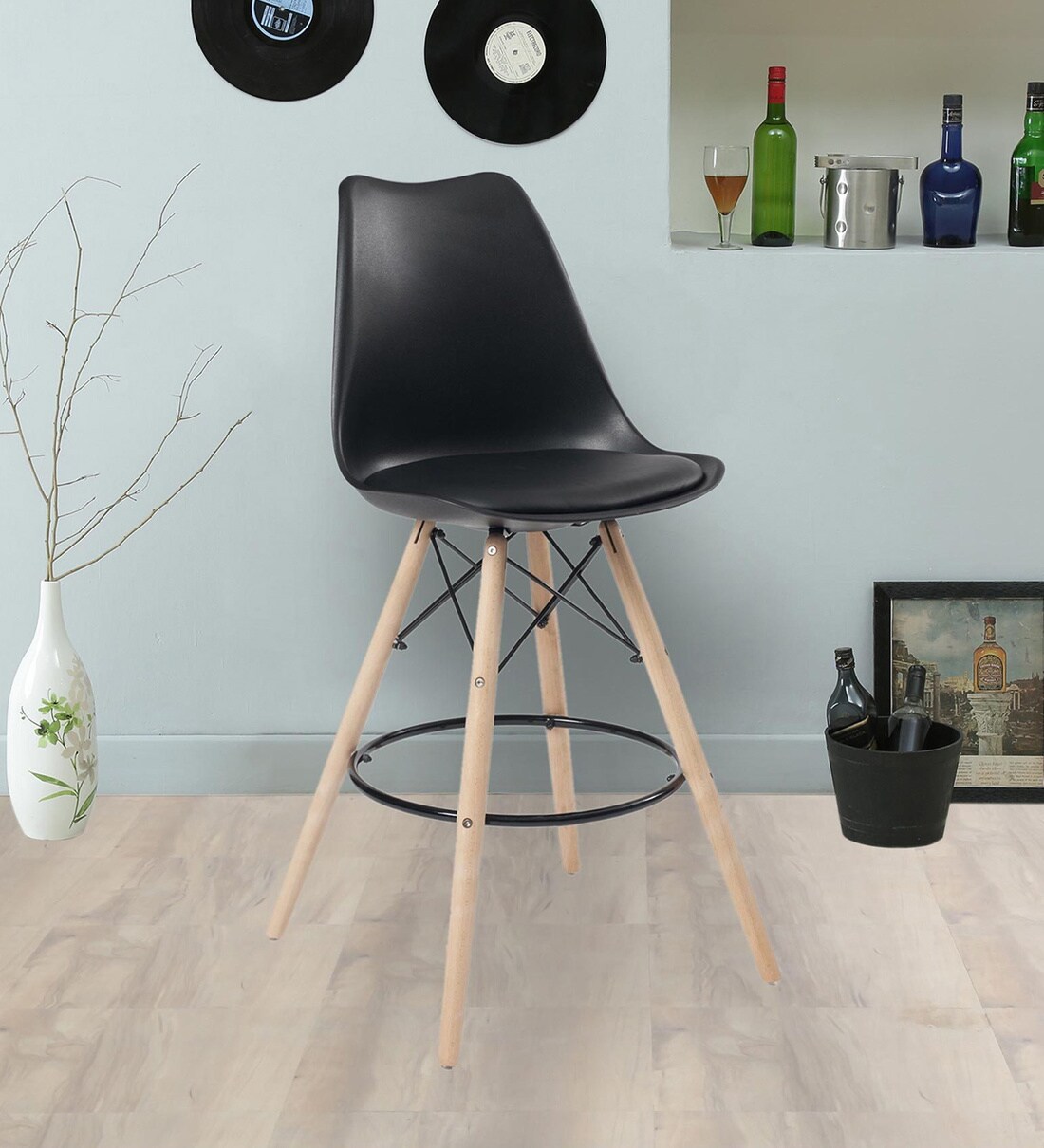Buy Oreo Full Back Bar Stool in Black Colour at 6% OFF by Finch Fox ...