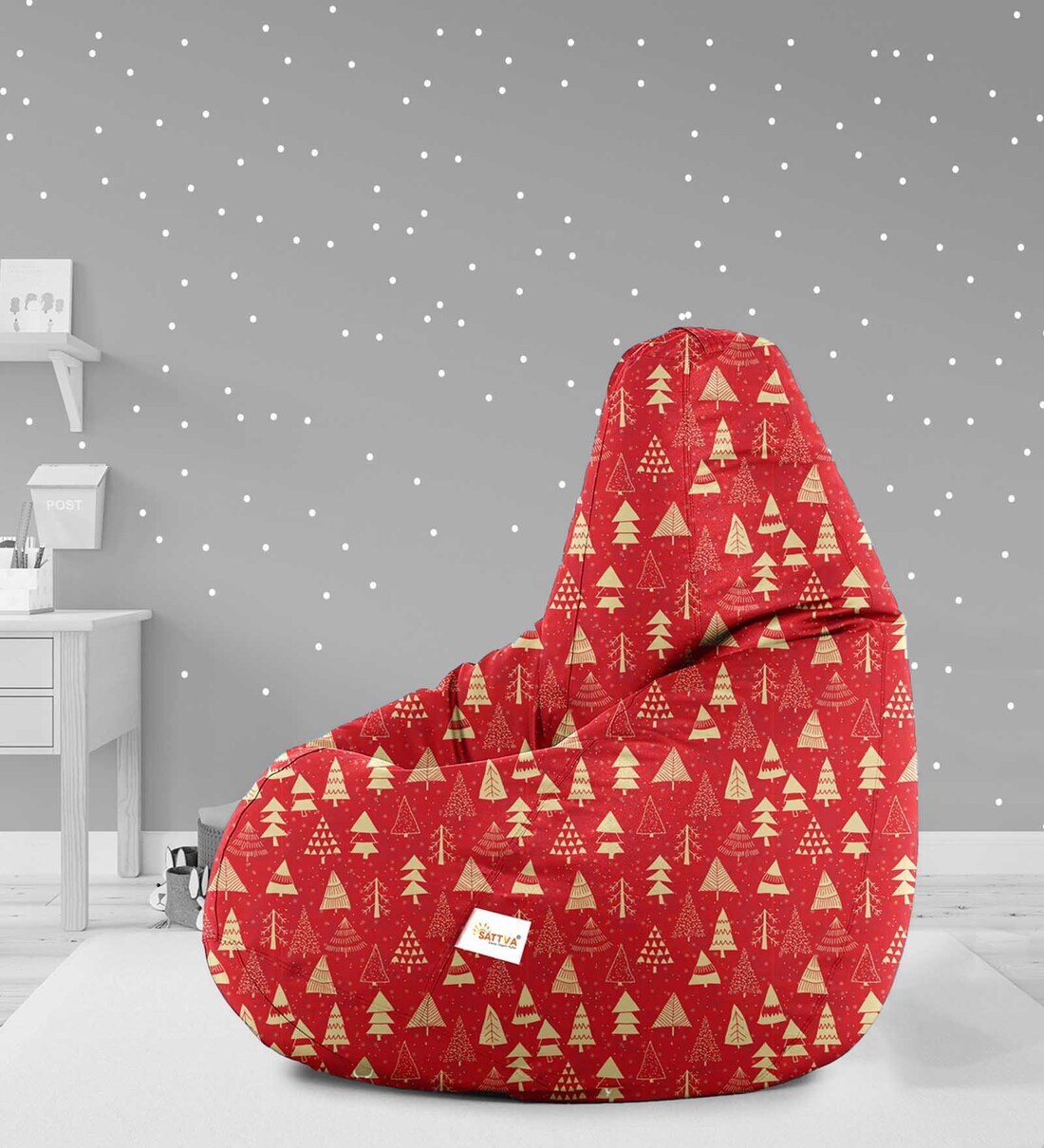 Buy Classic XXL Fabric Bean Bag with Beans in Christmas Tree Multi ...