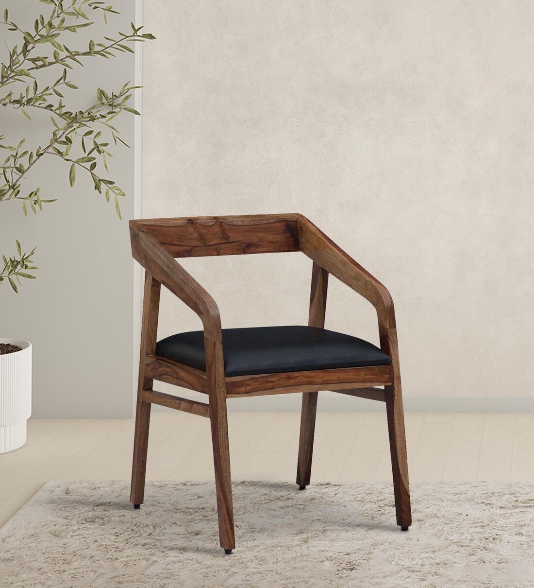Buy Clint Sheesham Wood Arm Chair In Rustic Teak Finish Online - Arm ...
