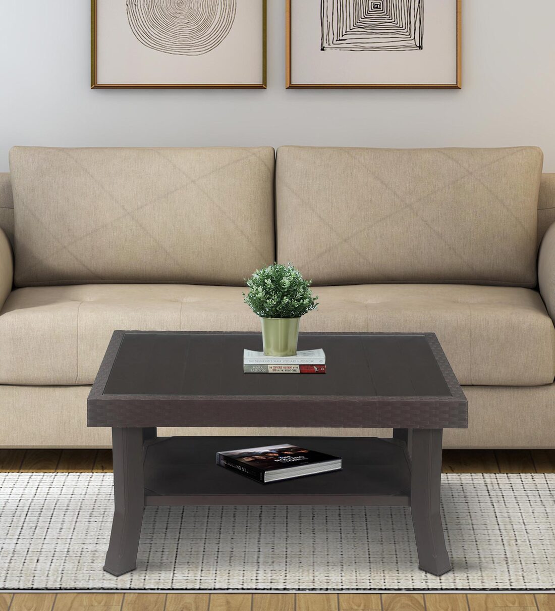 Buy Coffee Table in Weather Brown Colour Online - Modern Coffee Tables ...