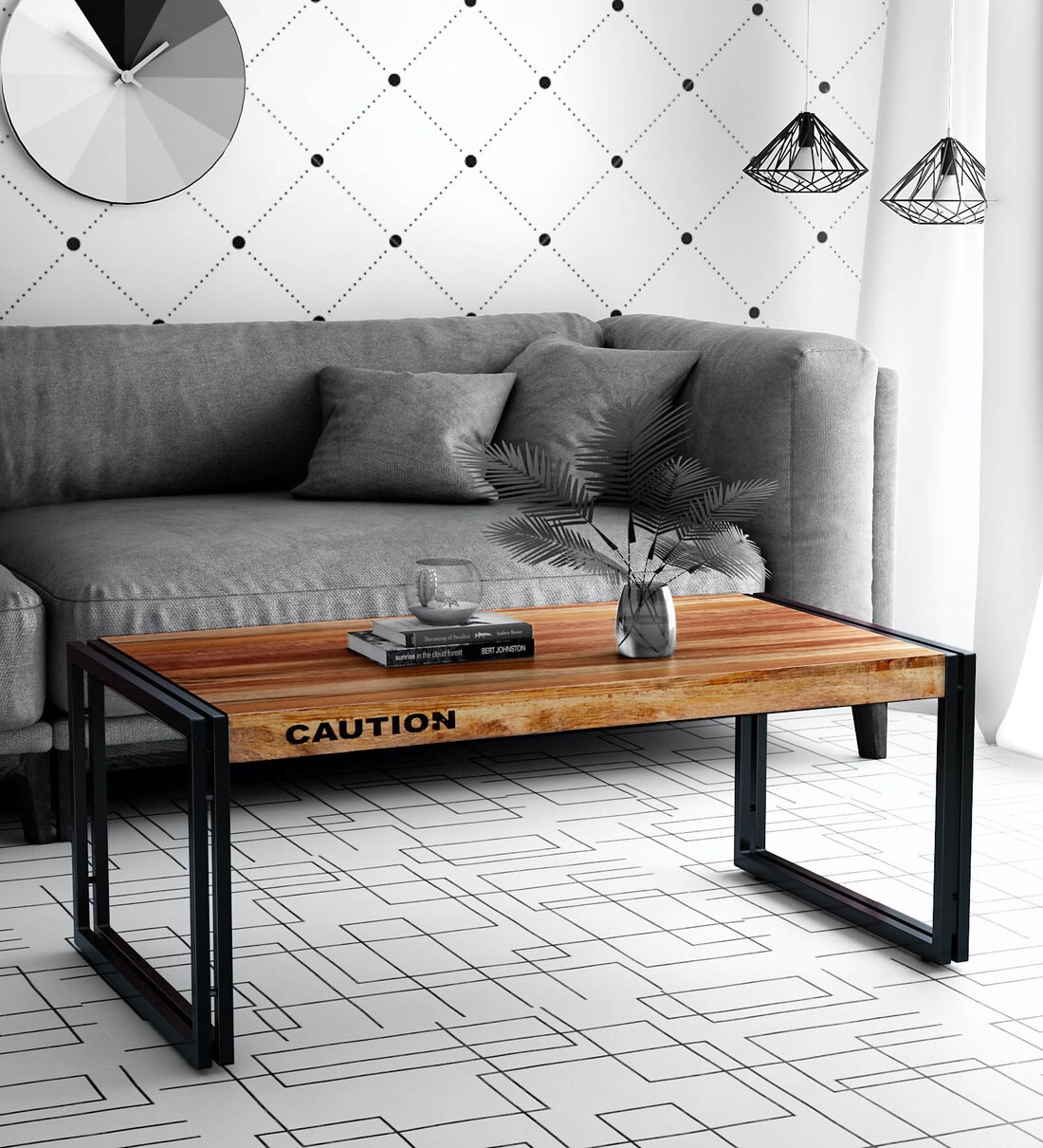 Buy Coleman Metal & Solid Wood Coffee Table Online - Eclectic Coffee ...