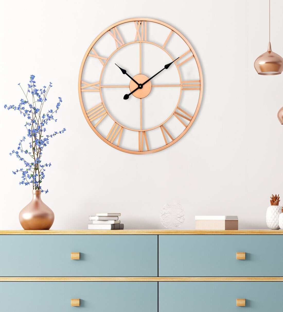 Buy Copper Finish Metal 20 Inch Wall Clock at 17% OFF by Craftter ...