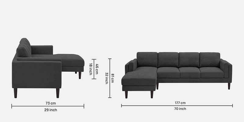 80 Inch Wide Sectional Sofa | Baci Living Room