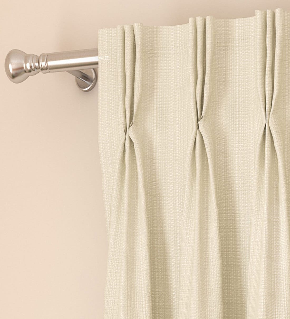 Buy Cream Solid Polyester 5 Ft Light Filtering Pinch Pleat Window ...