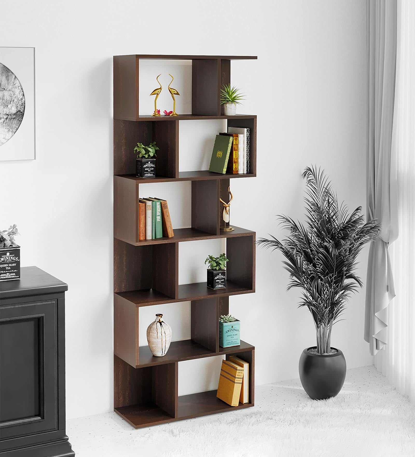 Buy Crosbon Book Shelf in Wenge Finish Online - Eclectic Book Shelves ...