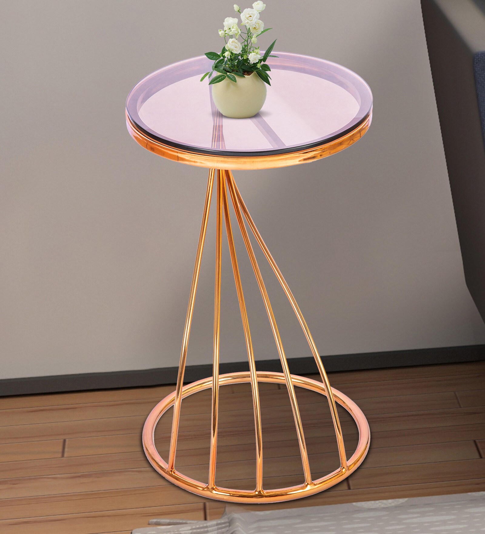 Buy Crown Metal End Table in Gold Finish Online - Contemporary End ...