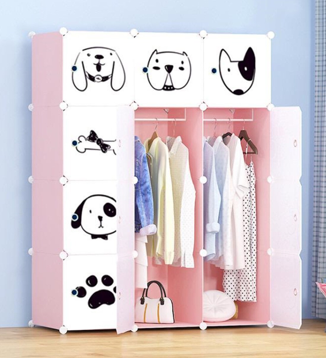 Buy Cute Animals Kids Wardrobe in Pink Colour at 26% OFF by DIY ...