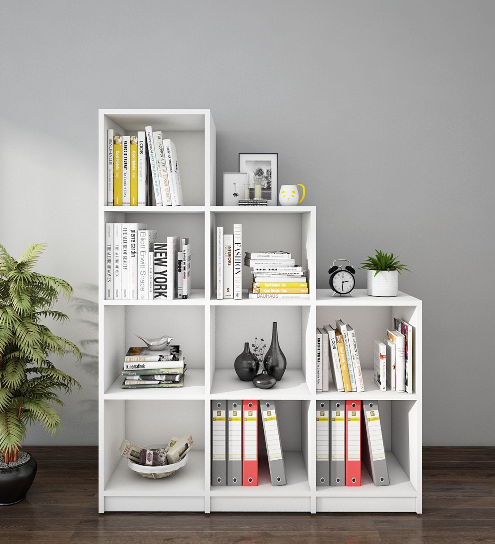 Buy Cubix Book Shelf in Frosty White Finish Online - Modern Book ...